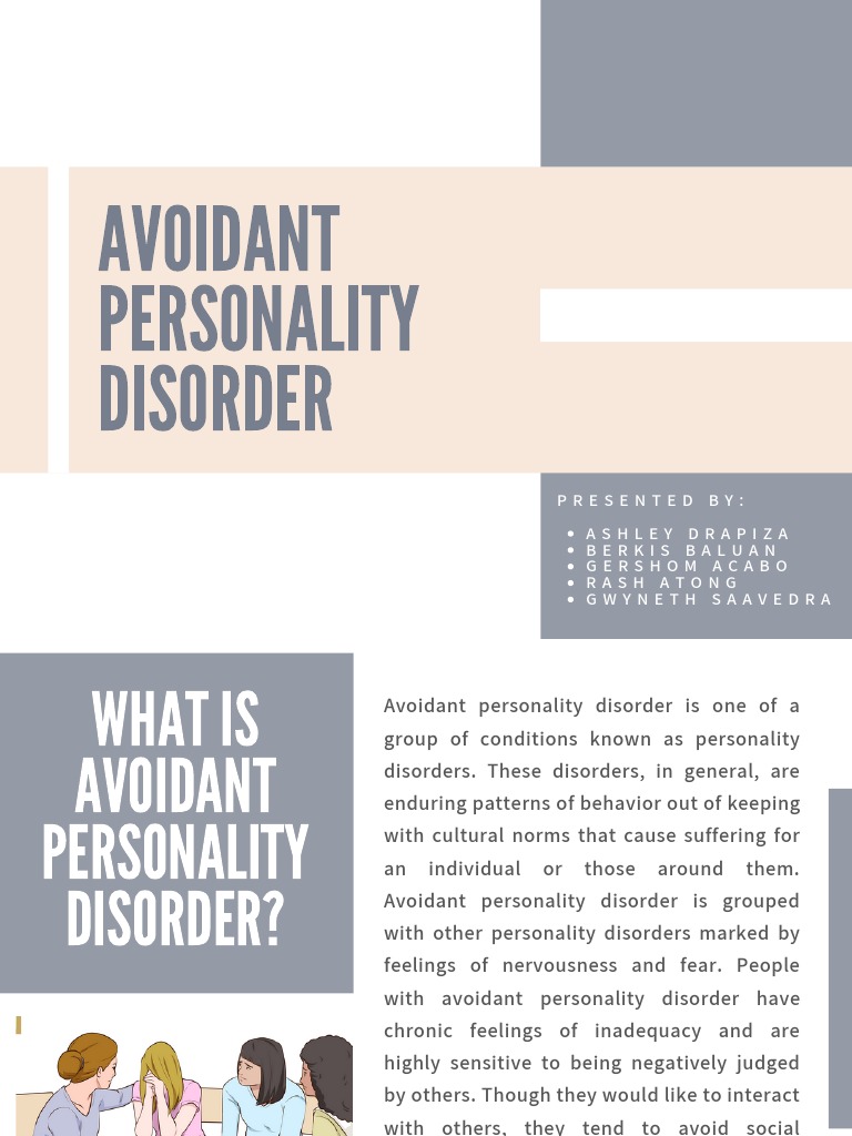Avoidant Personality Disorder | PDF | Anxiety | Personality Disorder