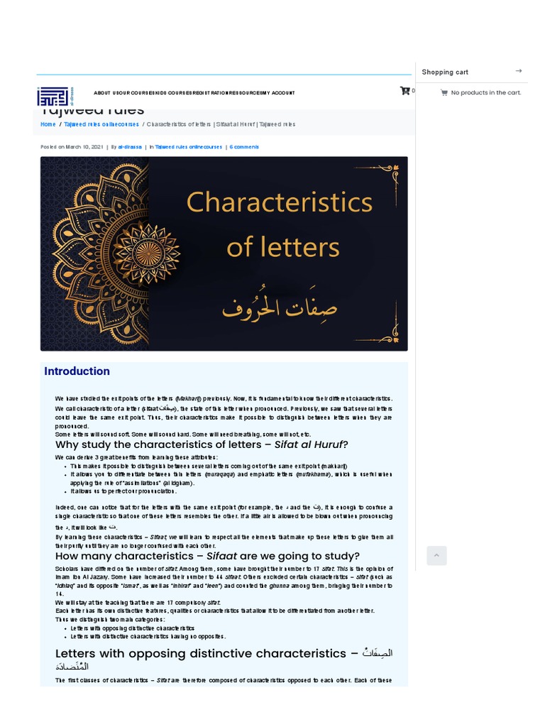 Characteristics of Letters - Sifaat Al Huruf - Tajweed Rules | Download ...