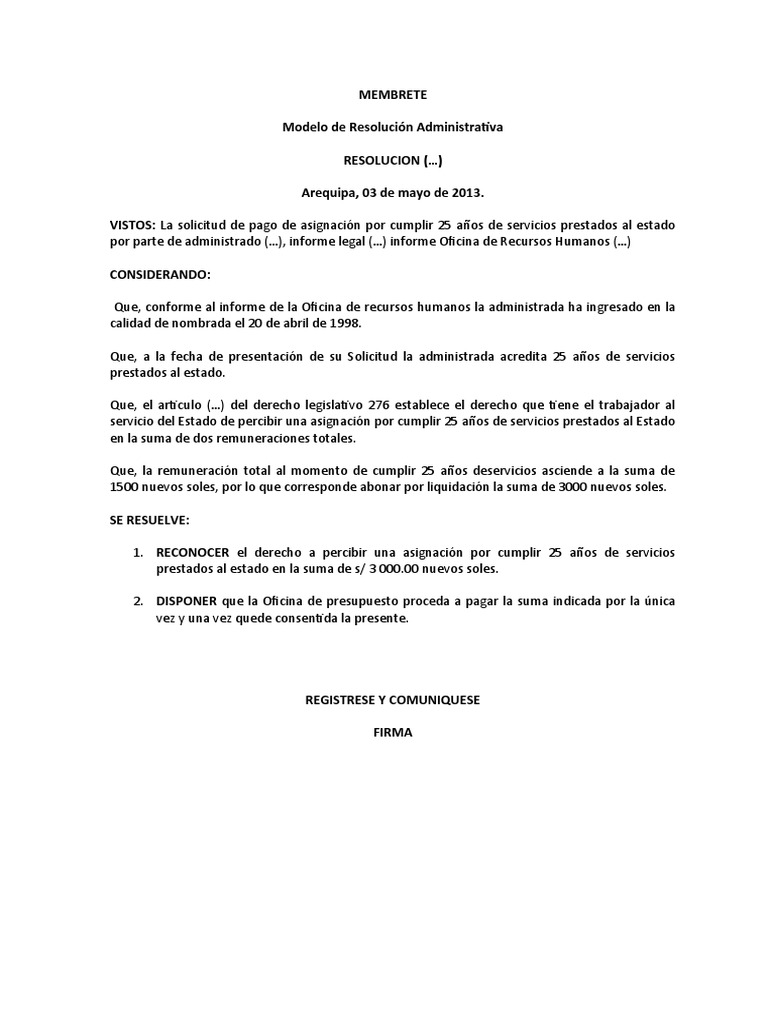 Redaccion de Documentos de Resolucion - N 1 | PDF | Gobierno