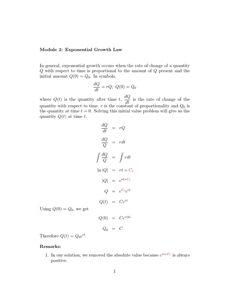Module 228 Exponential Growth Law 29 | PDF | Radioactive Decay ...