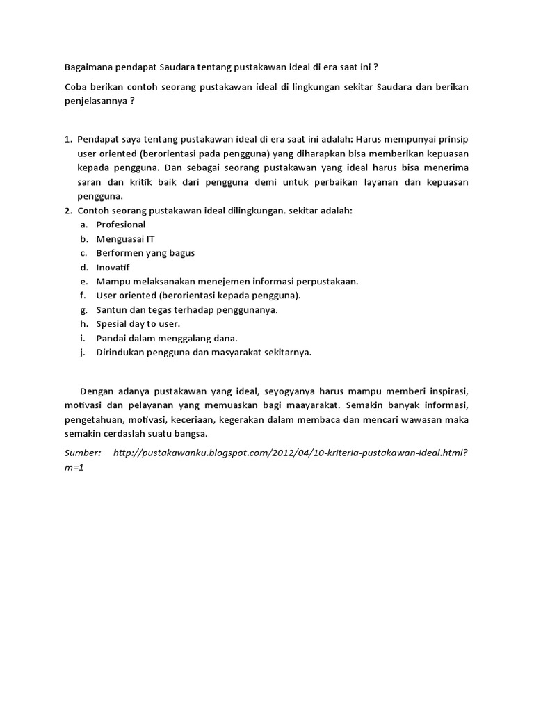 CITRA DEWI 030893017 Diskusi 1 Profesi Pustakawan | PDF | Karier & Perkembangan