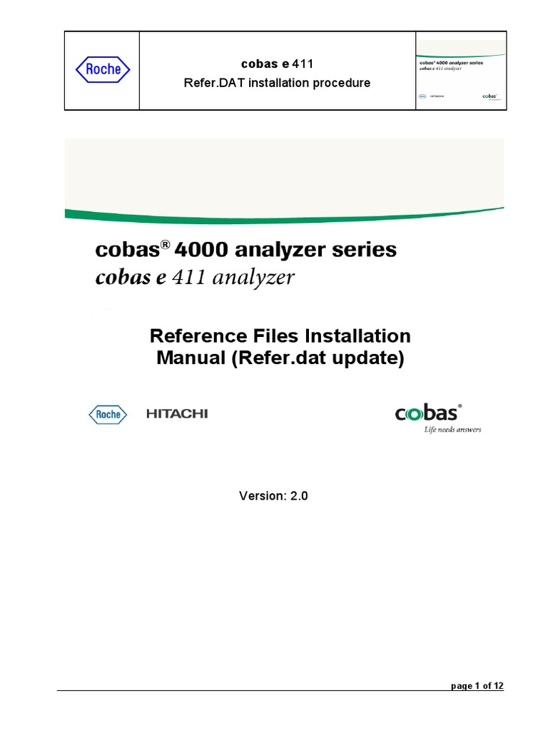 Cobas e 411 Reference Data 4.15 | PDF