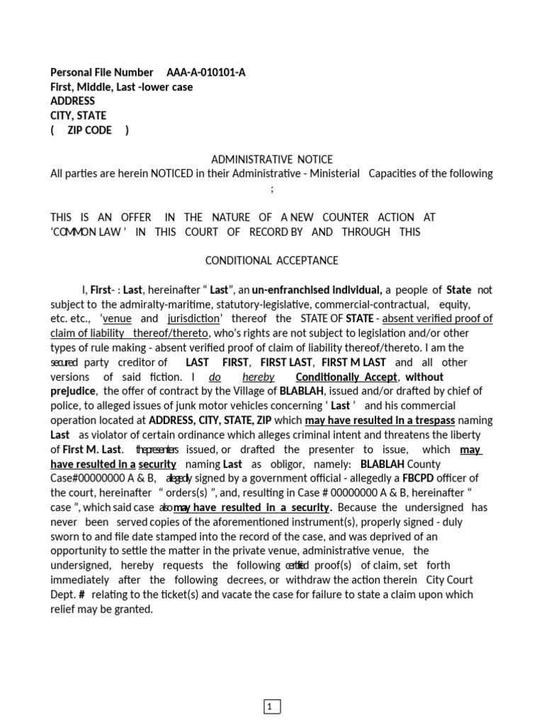 Conditional Acceptance Aka Yall Done Fucked U Pdf Evidence Law Legal Remedy 