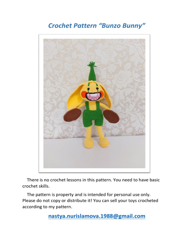 Crochet Bunzo Bunny Pattern Guide | PDF