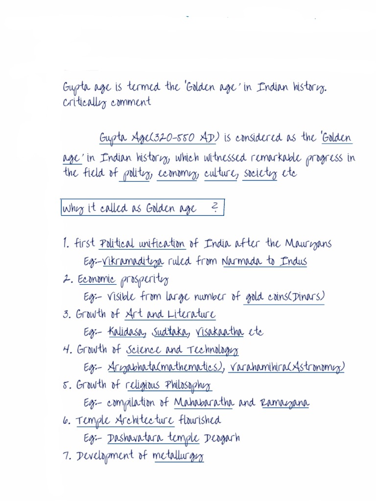 Gupta era -Question and model answer | PDF