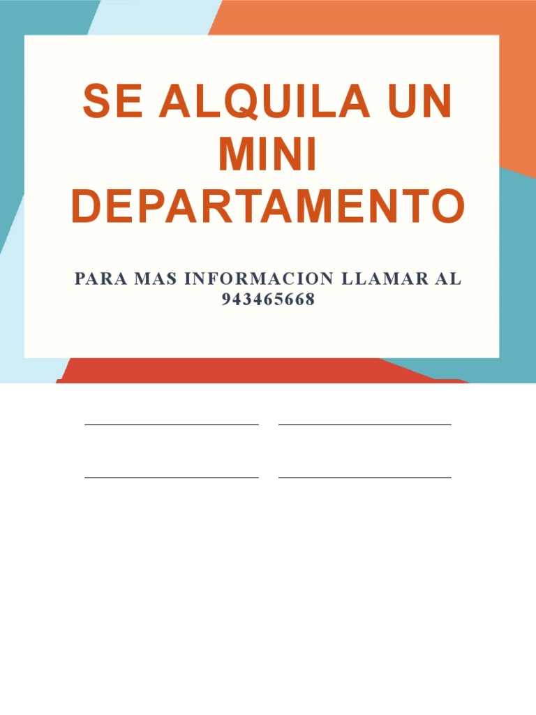 Se Alquila Un Mini Departamento | PDF