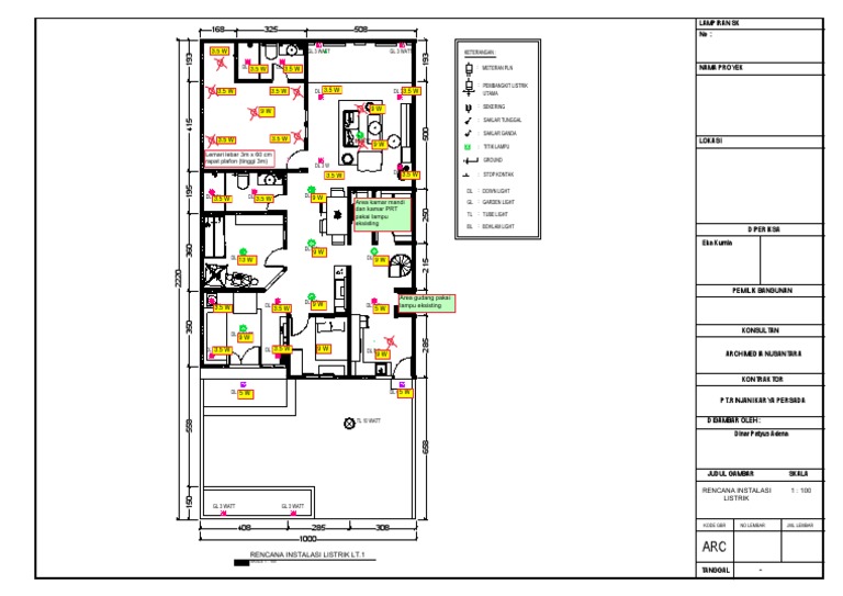 RENCANA INSTALASI TITIK LAMPU Revisi | PDF