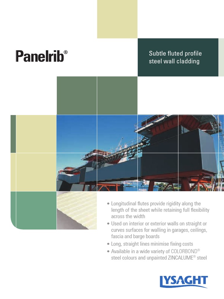 Lysaght Panelrib 18 Sept 2008 | PDF | Sheet Metal | Wall