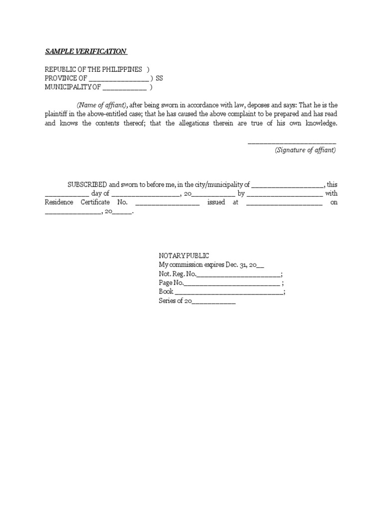 SAMPLE VERIFICATION | PDF