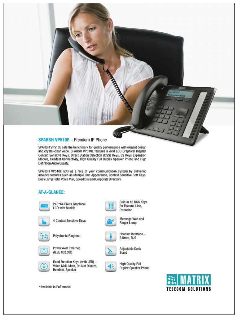 Matrix - SPARSH VP510E - Brochure | PDF | Telephone | Computer Network