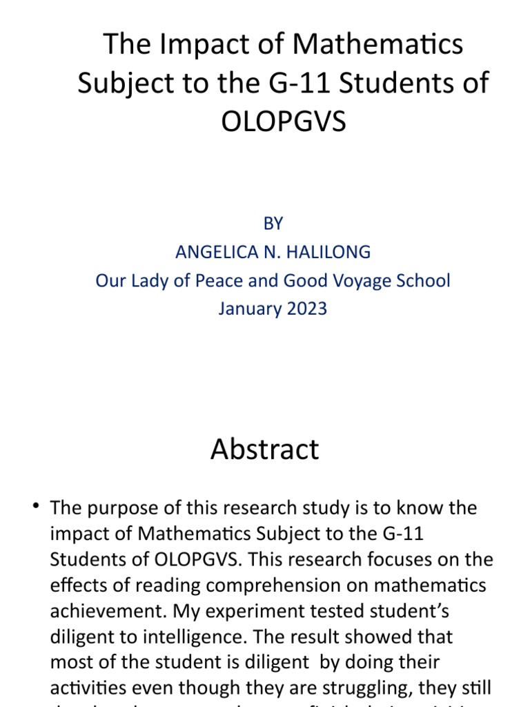 The Impact of Mathematics Subject To The G11 | PDF | Mathematics | Thought