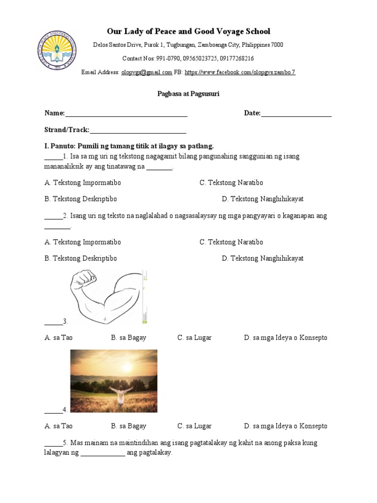 Pagbasa at Pagsusuri Examination | PDF