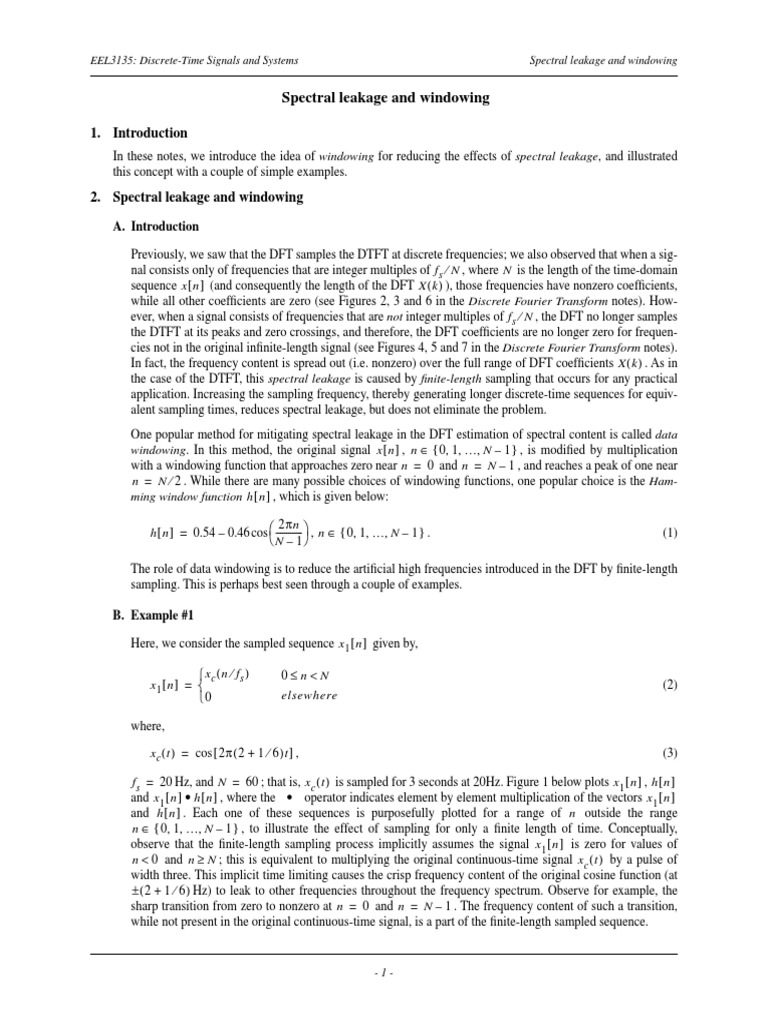 Spectral Leakage Pdf