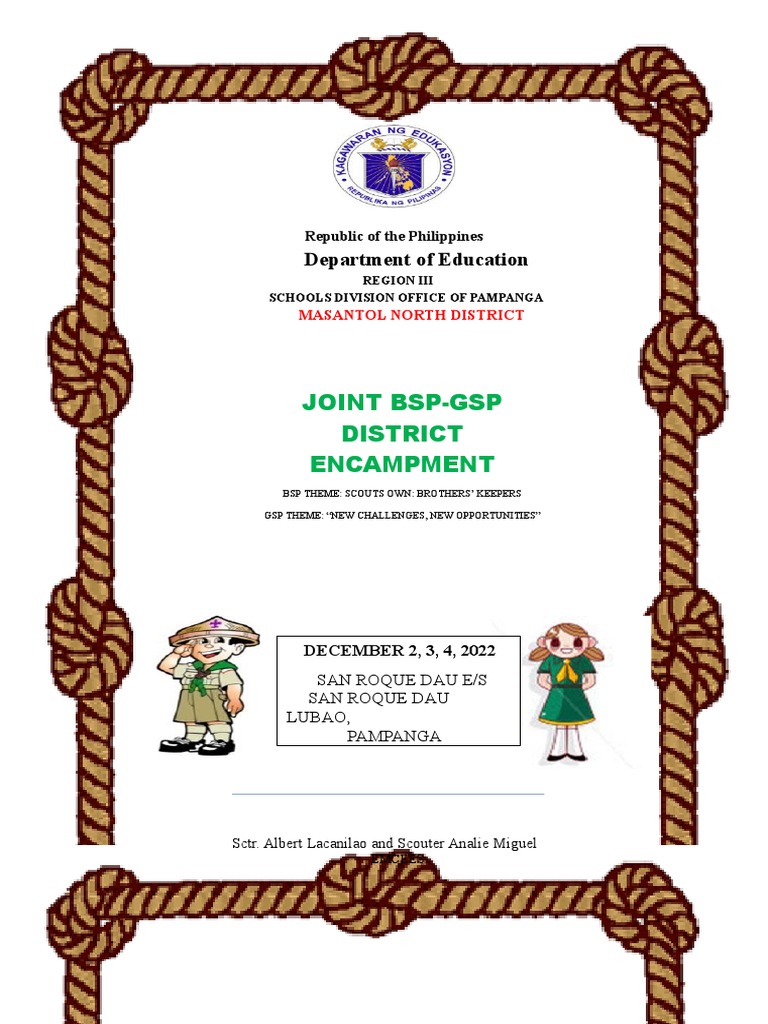 Joint BSP-GSP District Encampment: Department of Education | PDF ...
