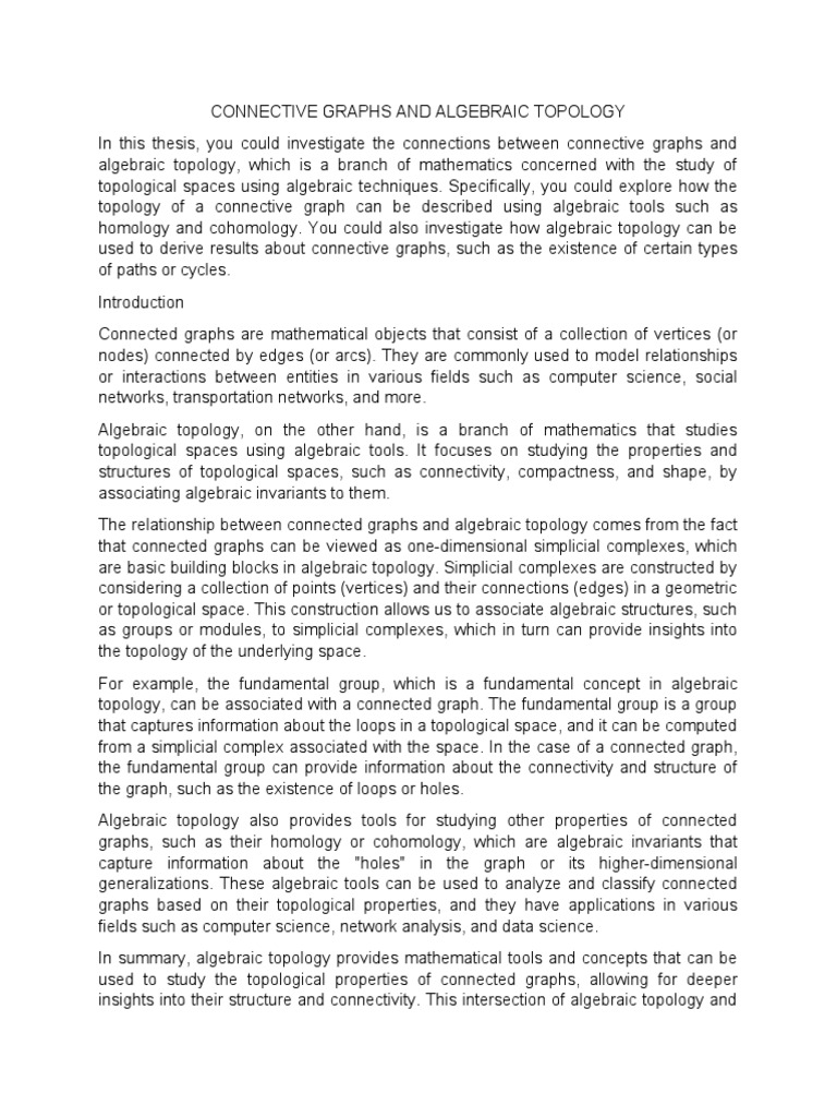 Connective Graphs and Algebraic Topology | Download Free PDF ...