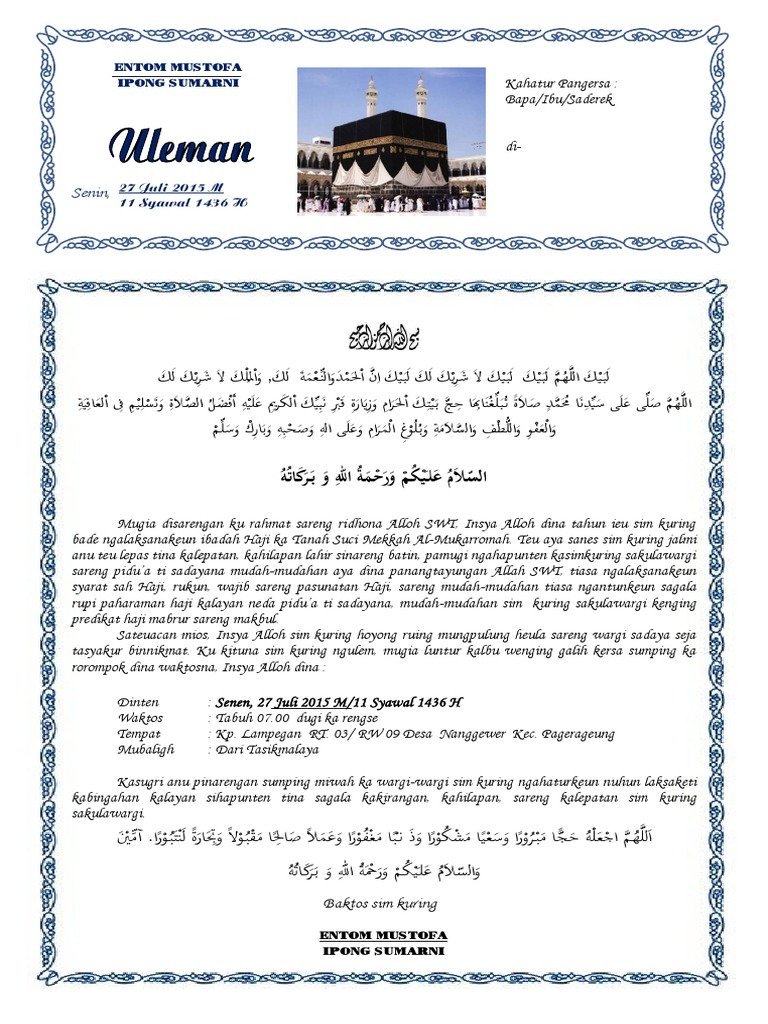 Uleman Walimatussafar Baru 2015 | PDF