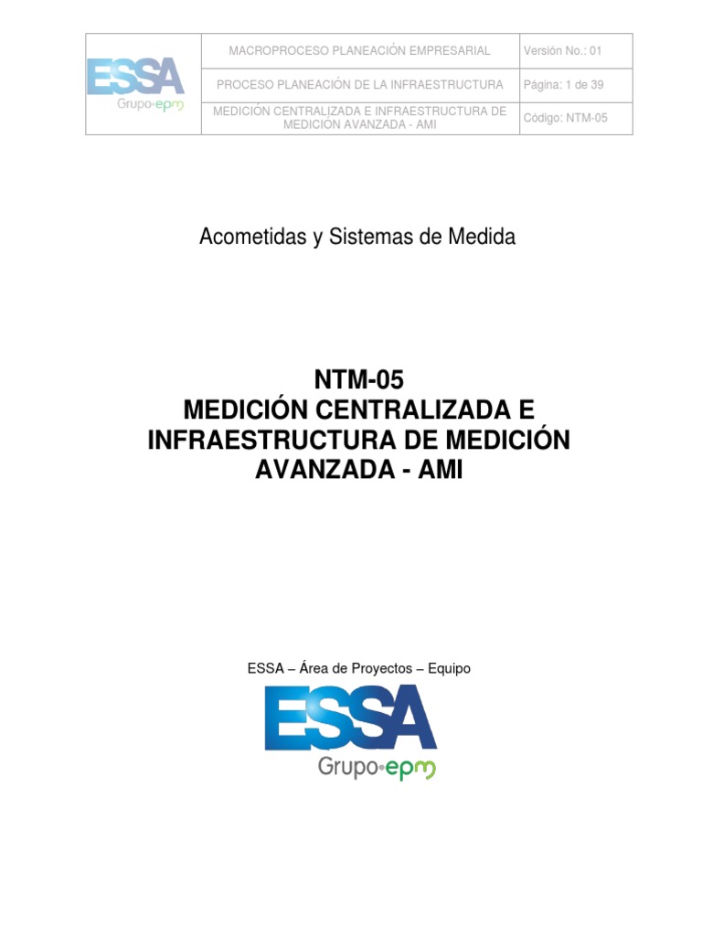 ntm-05 Medicion Centralizada e Infraestructura de Medida Avanzada AMI ...