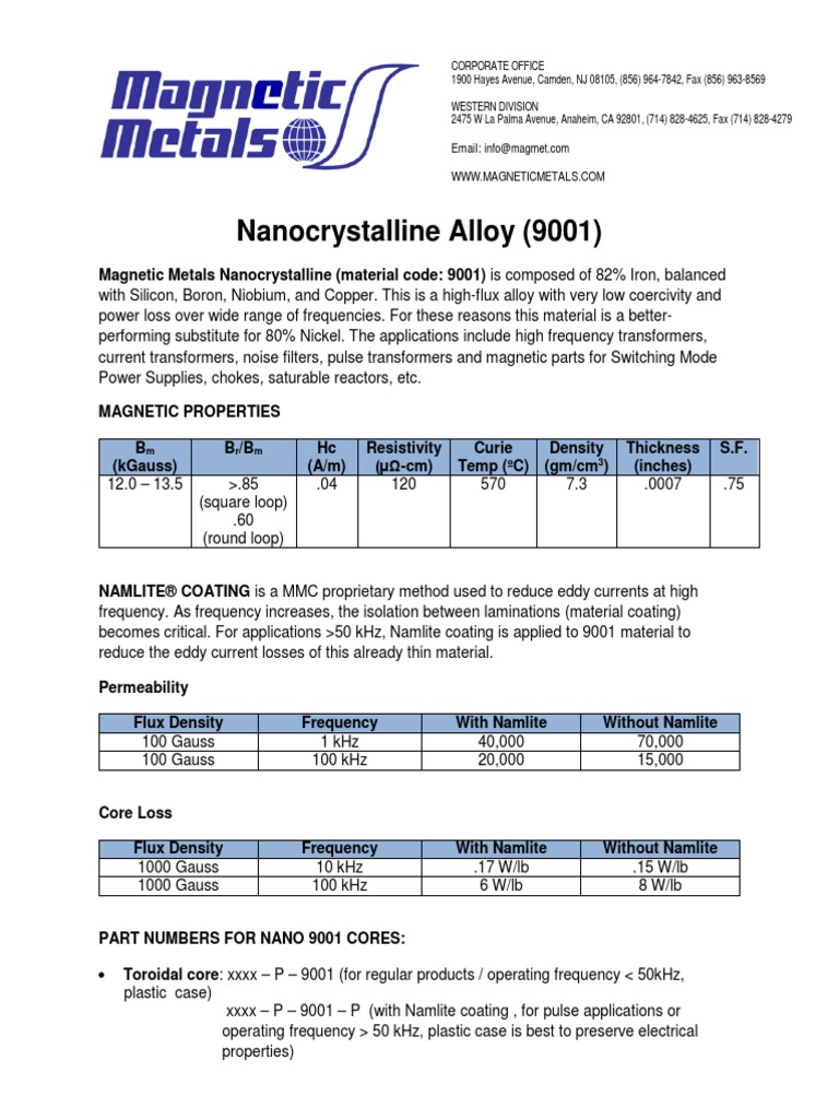 Nanocrystalline Alloy 9001 | Download Free PDF | Physical Sciences ...