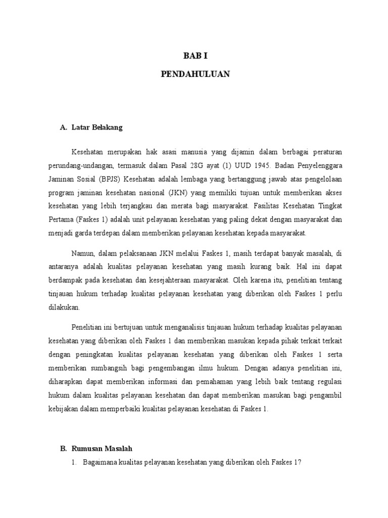 Proposal Bab 1 | PDF