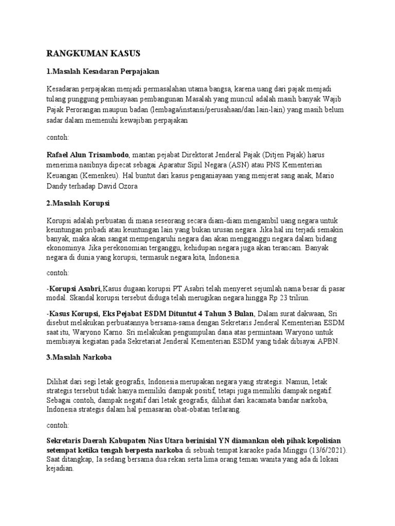 Rangkuman Kasus | PDF