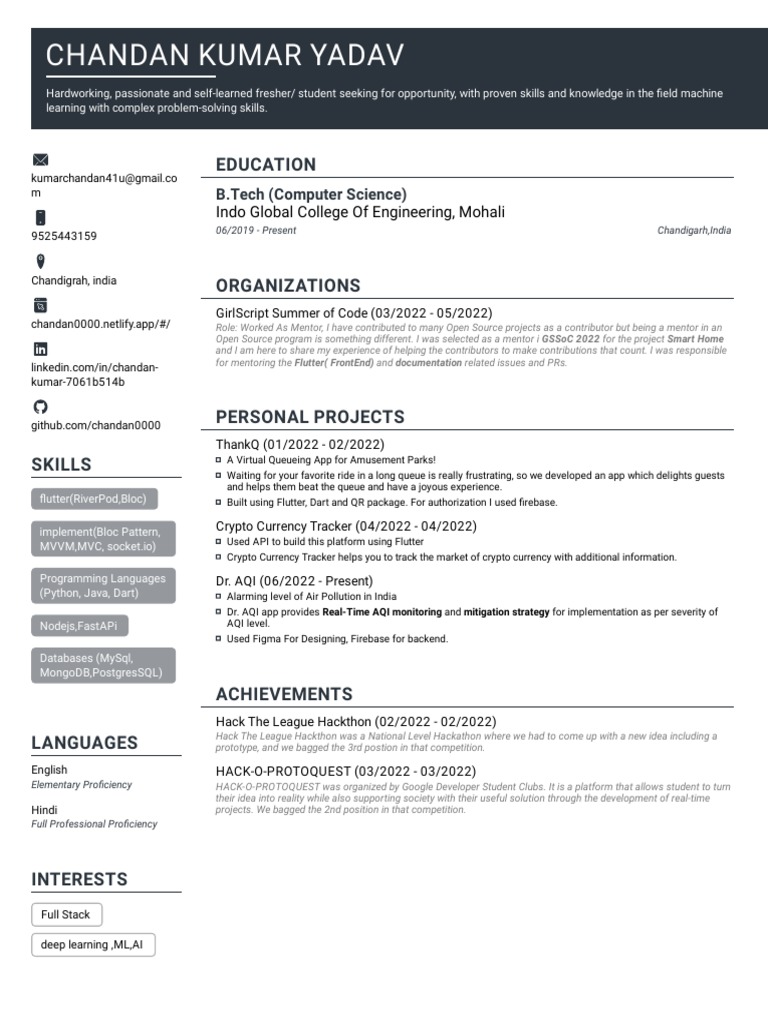 chandan_kumar_cv_3108241464_CHANDANs-4 | PDF | Software Engineering | Software Development