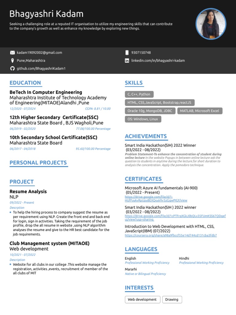 Bhagyashri's Resume | PDF | Software Engineering | Software Development