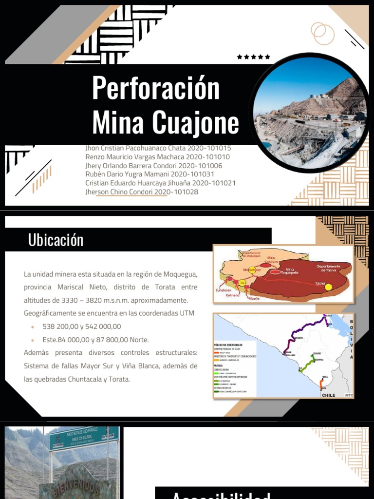 Trabajo de Perforacion MINA CUAJONE | PDF | Perforación | Rodamiento ...