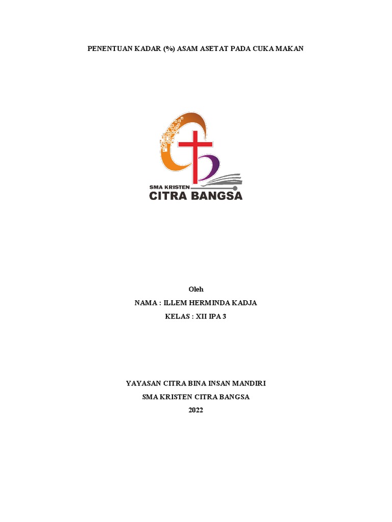 Kadar Asam Asetat Cuka Makan | PDF
