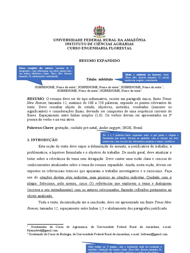 Template Resumo Expandido UFRA | PDF