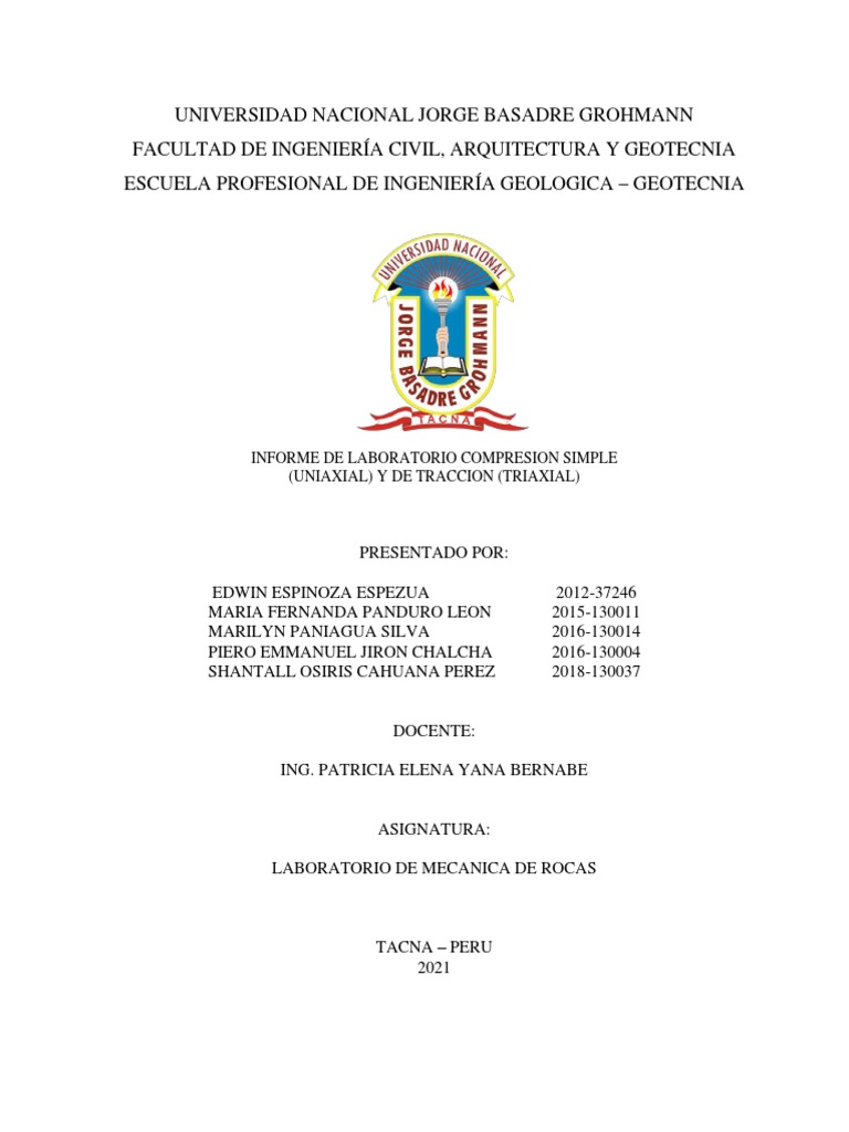 Compresion Simple y Traccion Grupo Lunes | PDF | Hormigón | Presión
