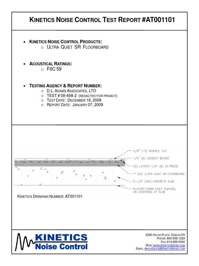Acoustical Performance Testing of the Ultra Quiet SR Floorboard by ...