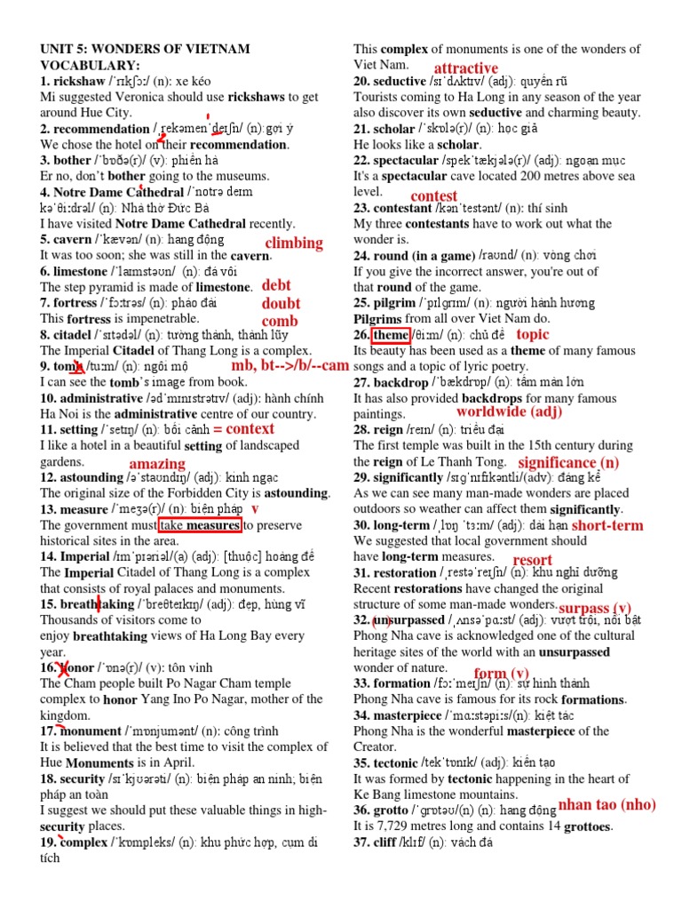 Unit 5 Vocabulary-Grammar | PDF | Vietnam | Southeast Asia