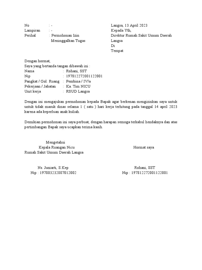 Surat Izin | PDF