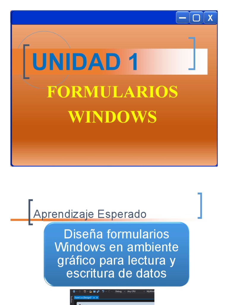 Unidad 1. Formularios Windows | PDF | Ventana (informática) | .NET ...