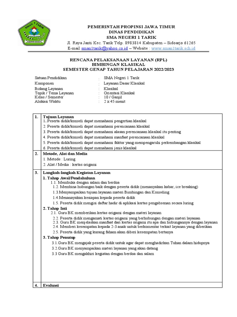 RPL Kelompok 1 Konseling Anak Usia Dini | PDF