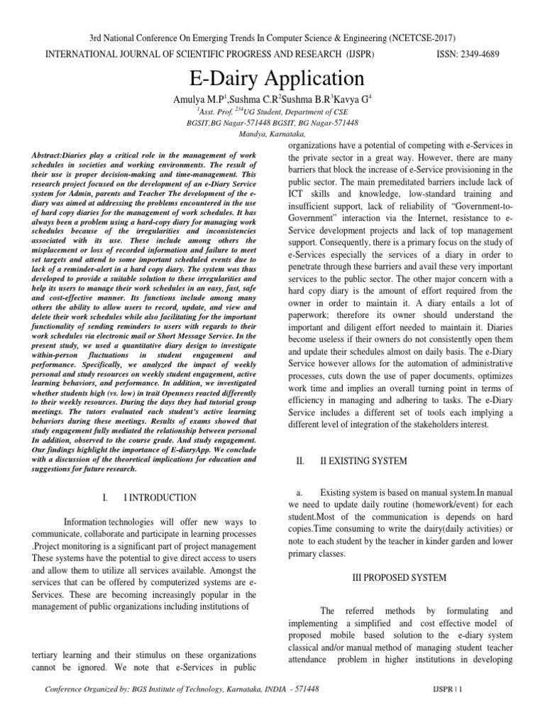 E-Dairy Application: Amulya M.P, Sushma C.R Sushma B.R Kavya G | PDF