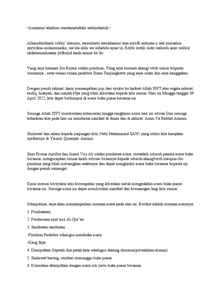 Teks MC | PDF | Kajian Bahasa Asing | Pengembangan Diri