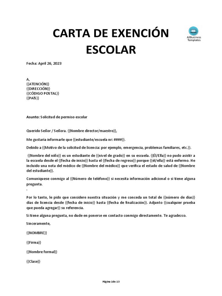 Formato Excusa | PDF