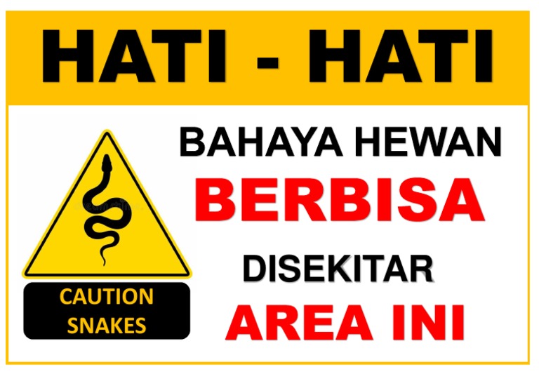 Safety Sign - Rambu-Rambu Binatang Berbisa | PDF