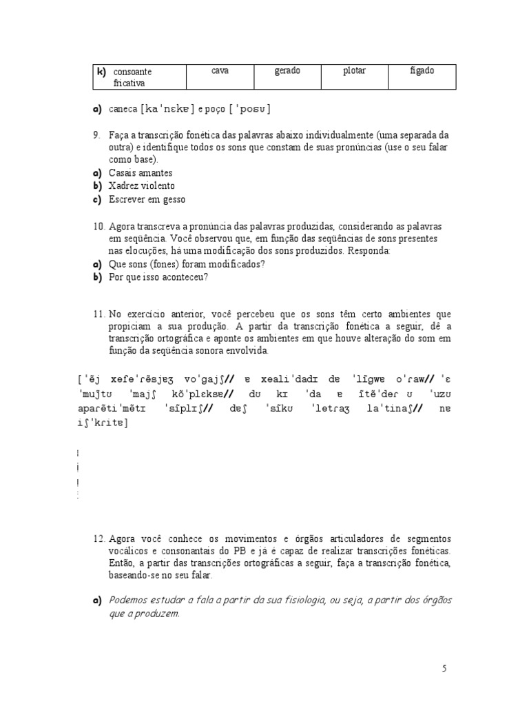 Caderno de Exerc 5 | PDF