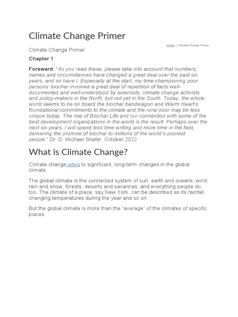 Climate Change Primer | PDF
