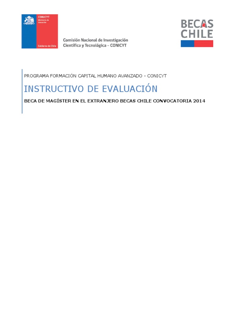 Instructivo De-Evaluación Magíster Becas Chile | PDF | Evaluación