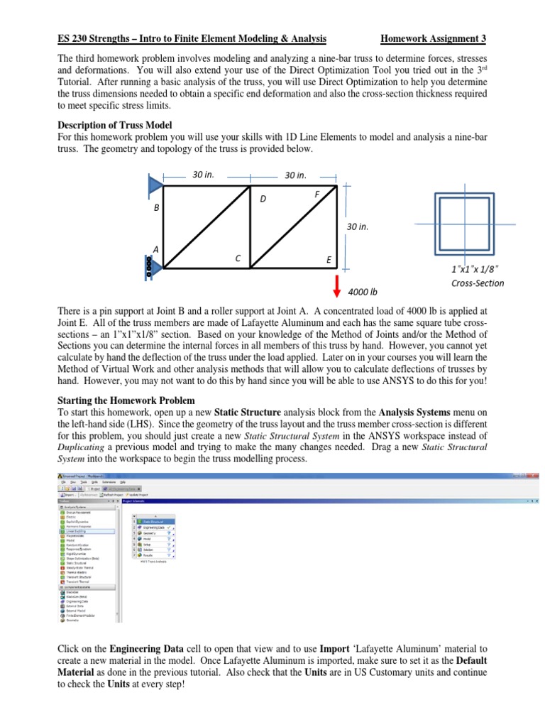 ANSYS Assignment 1 | PDF | Truss | Stress (Mechanics)