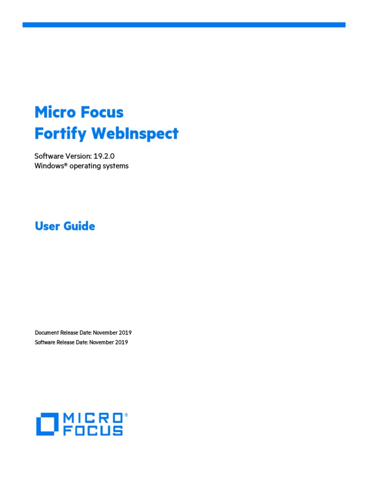 Micro Focus Fortify Webinspect: User Guide | PDF | Command Line ...