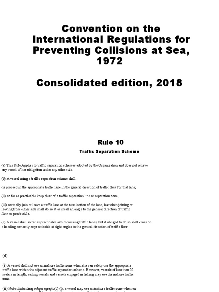 Collision Regulations Summary | PDF