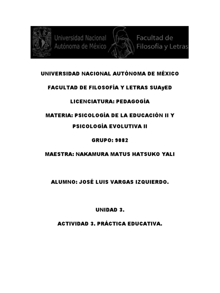 Actividad 3 Práctica Educativa Pdf Enseñando Evaluación