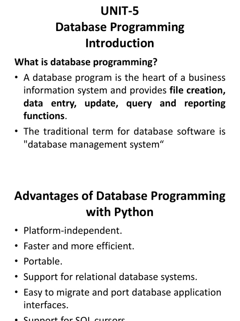 Unit V | PDF | Databases | Sql Unit V | PDF | Databases | Sql
