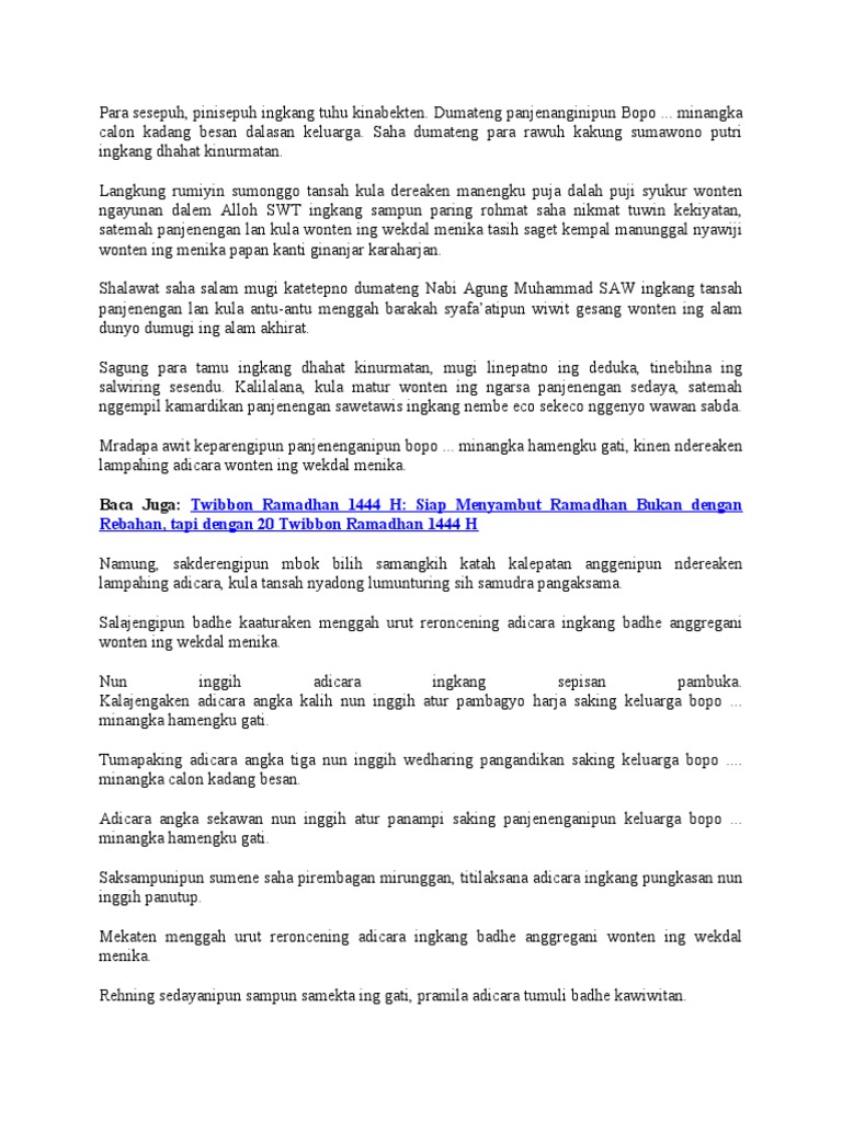 Teks MC Lamaran Bahasa Jawa | PDF