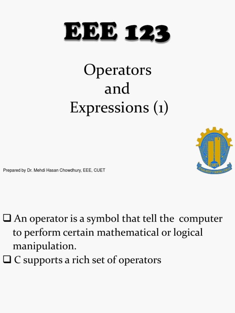 Presentation of C Programming Operators and Expressions | PDF ... Presentation of C Programming Operators and Expressions | PDF ...