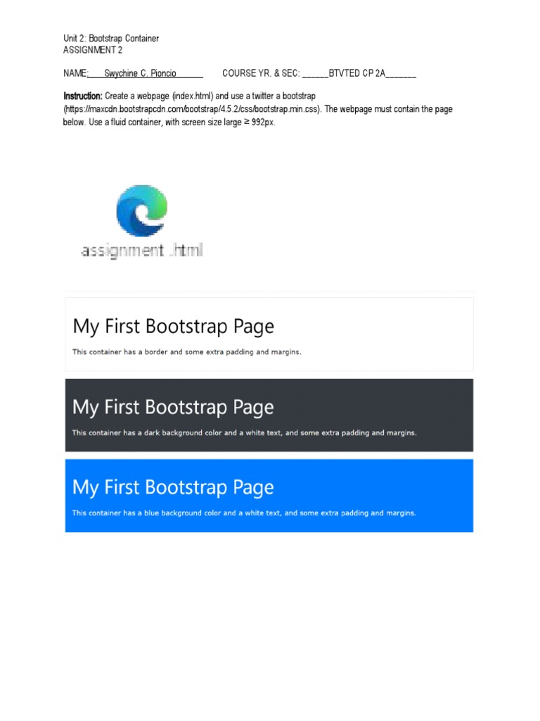 Activity 2 - Bootstrap Container | PDF